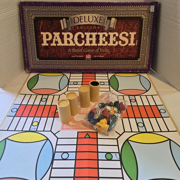 Games | Vintage 198s Deluxe Parcheesi Royal Game Of India Complete ...